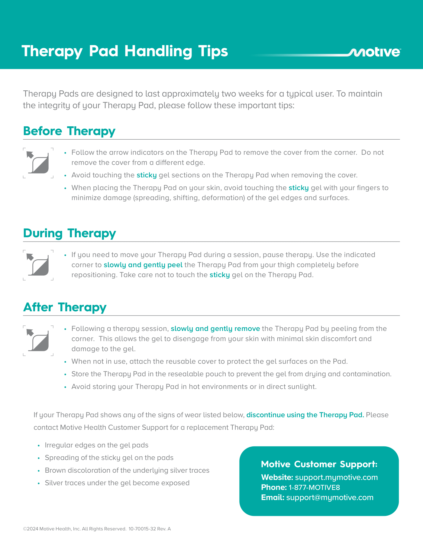 Therapy Pad Handling Tips – Motive Health